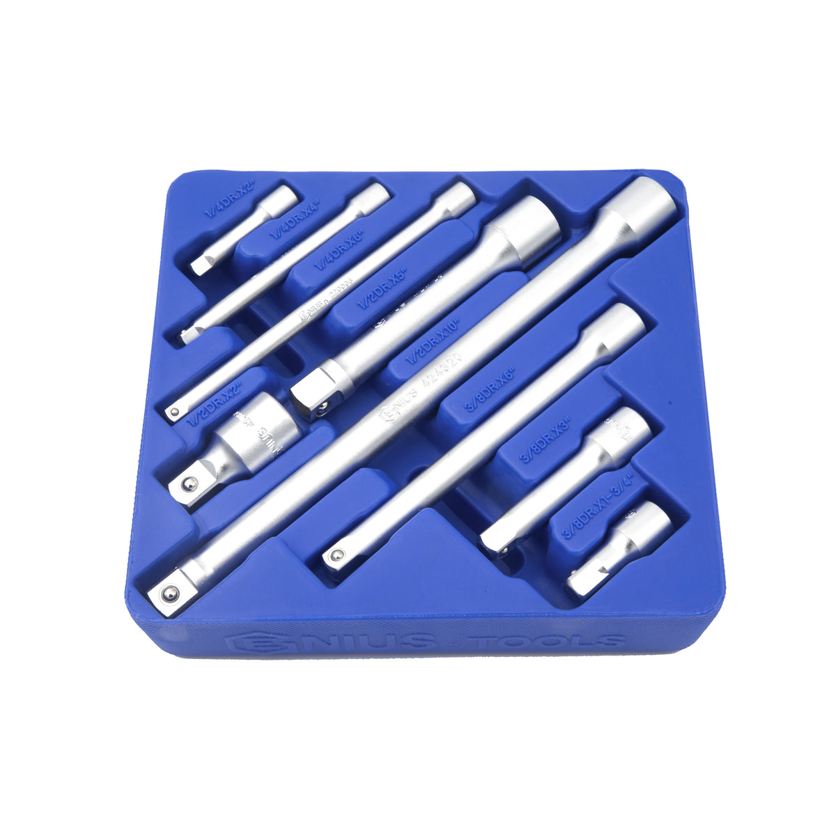 Genius Tools 9 Piece 1/4", 3/8" & 1/2" Dr. Extension Bar Set - EX-2349 ...