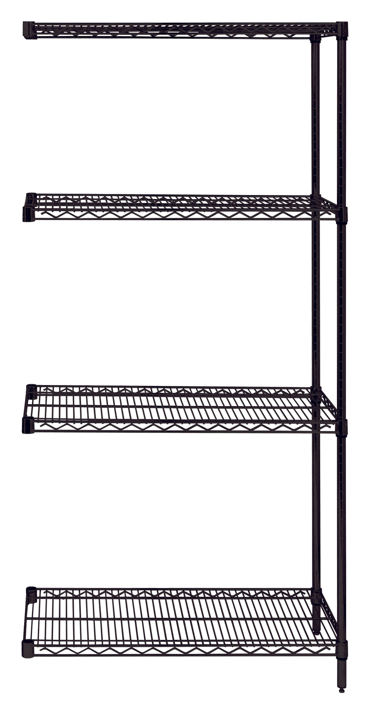 Quantum AD Wire Shelving Add-On Kit, Black Epoxy Antimicrobial Finish ...