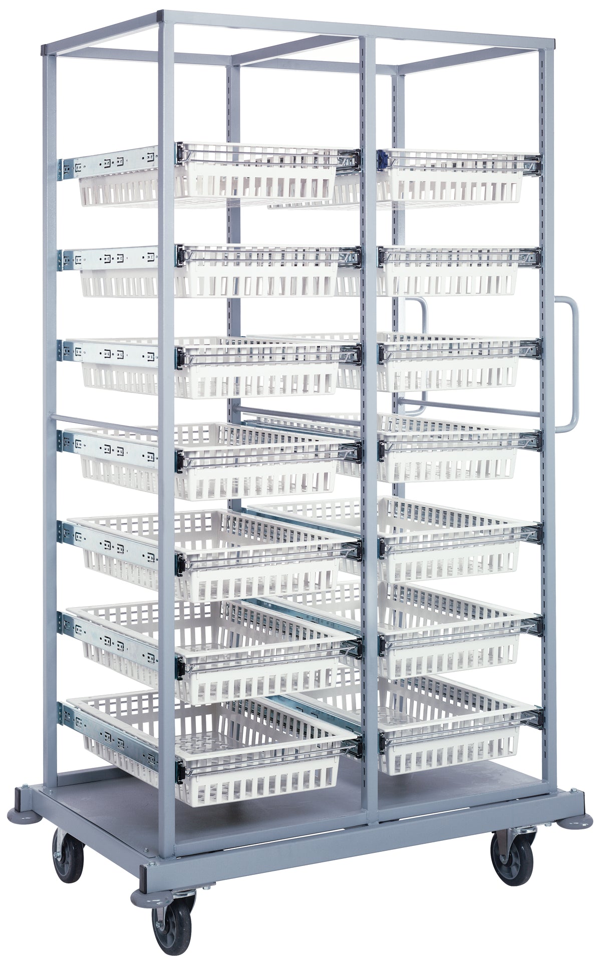 Quantum PS-DBC-14SC | Partition Store Double Bay Cart with wire shelve ...