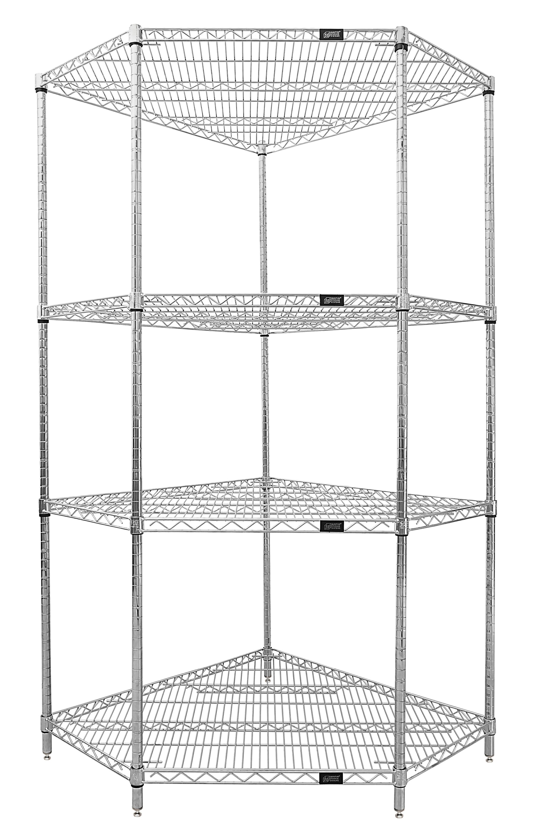 Quantum WR Wire Shelving, 5-Sided Shelf, 16 Split Sleeves, Chrome ...
