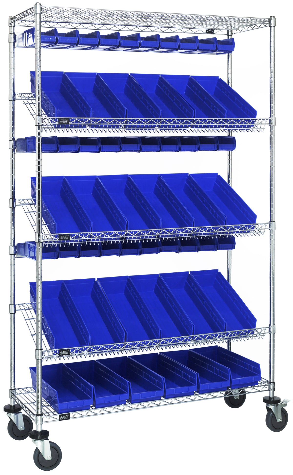 Quantum WRCSL5-74-1836-104220BL | Slanted Shelf Cart — Integrated ...