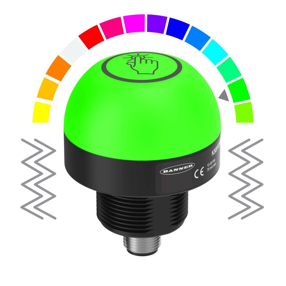 Banner K50 Pro Pick-To-Light Sensor, Touch, 14-Color, RGB, Vibration ...