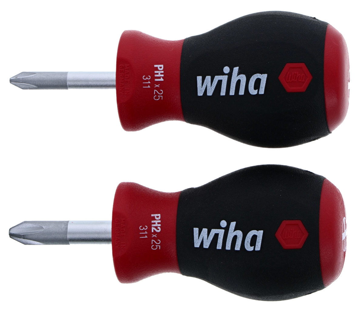 Wiha 31192 2 Piece SoftFinish Stubby Phillips Screwdriver Set ...