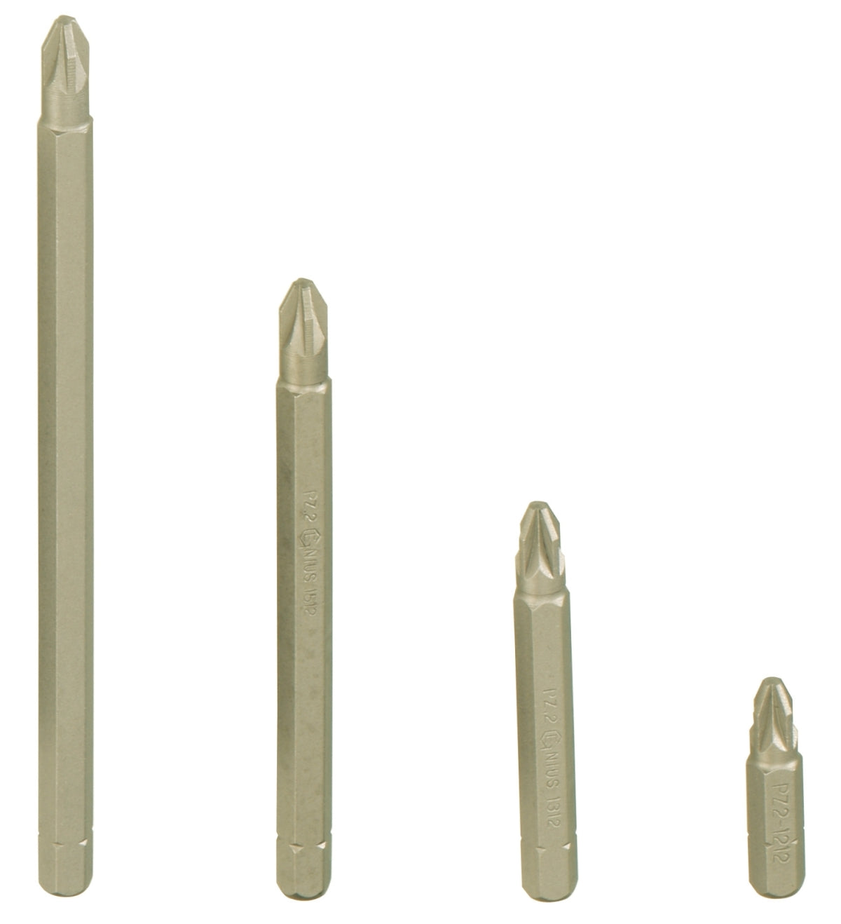 Genius Tools 1/4" Hex Shank, PZ.2 Posidriv Screwdriver Bit, 125mmL - 1 ...