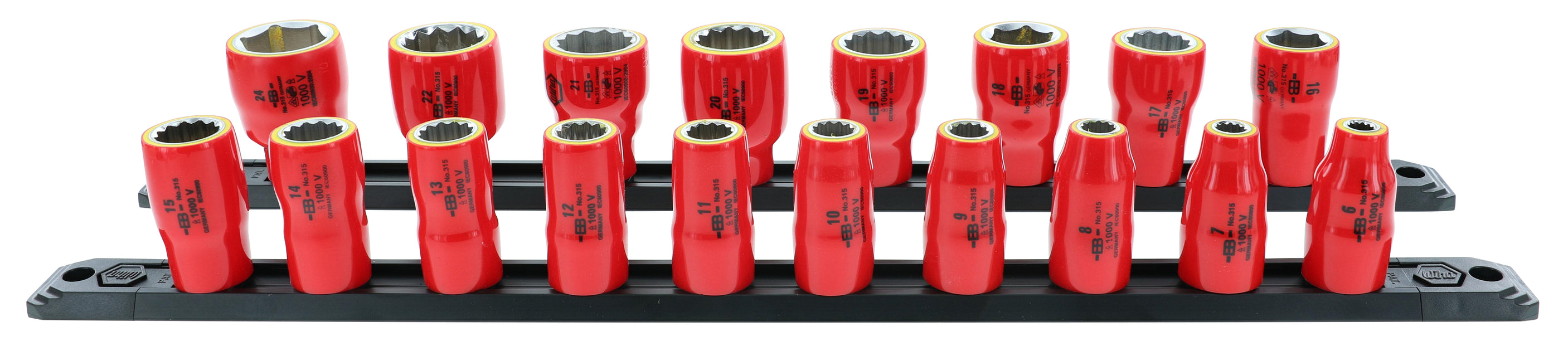 Wiha 31593 18 Piece Insulated Socket Set 3/8" Drive - Metric ...