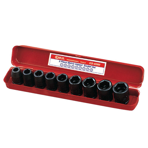 Genius Tools 9 Piece 1/2" Dr. SAE Impact Socket Set (CR-Mo) - FS-409S ...